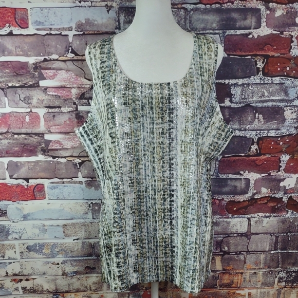 Chico's | Tops | Chicos Saharan Weave Sequin Tank Top | Poshmark